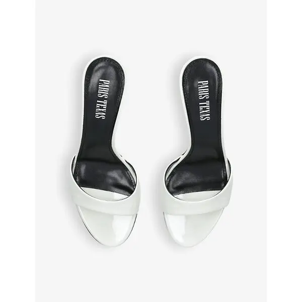 Paris Texas Lidia 70 Leather Heeled Mules - White