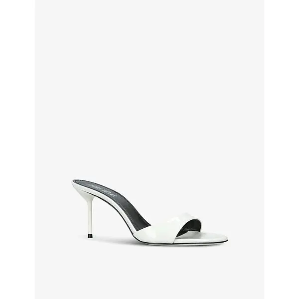 Paris Texas Lidia 70 Leather Heeled Mules - White