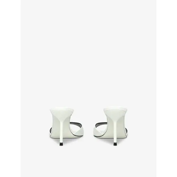 Paris Texas Lidia 70 Leather Heeled Mules - White