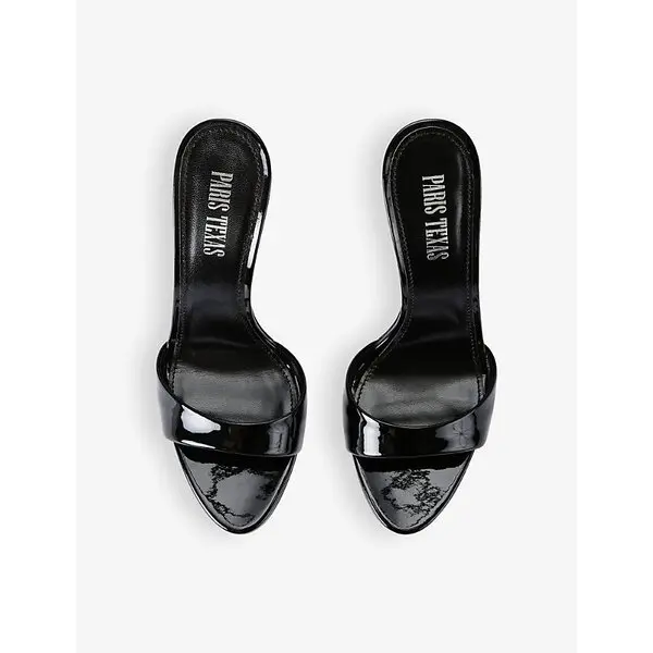Paris Texas Lidia Patent Heeled Leather Mules - Black