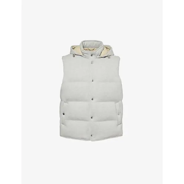 Eleventy Ribbed Padded Wool And Cashmere Gilet