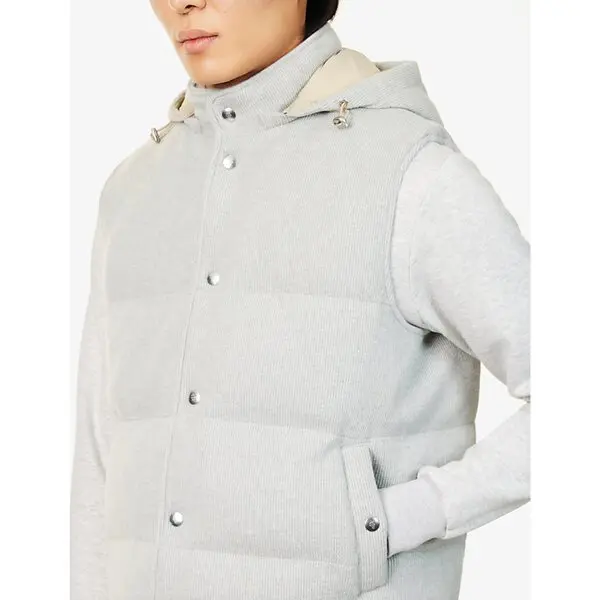 Eleventy Ribbed Padded Wool And Cashmere Gilet