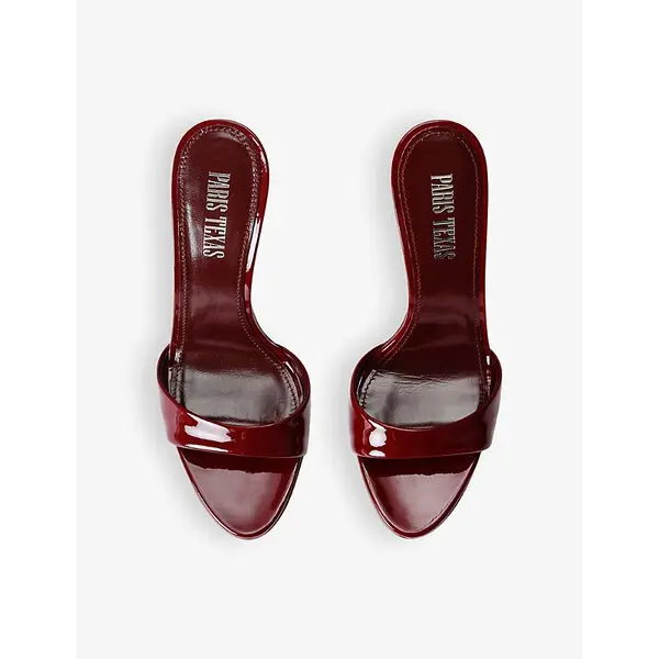 Paris Texas Lidia Patent Heeled Leather Mules - Wine