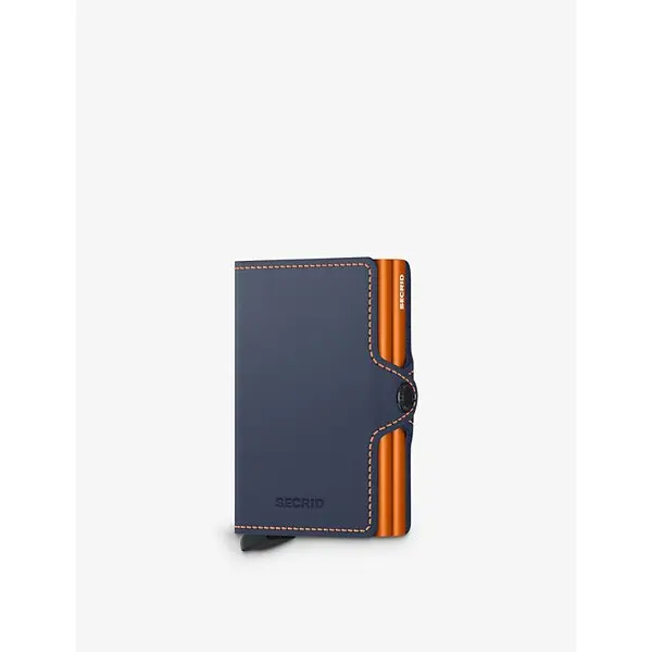 SECRID Twinwallet Logo-debossed Leather Wallet - Night Blue & Orange