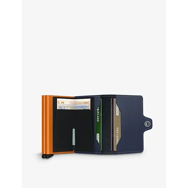 SECRID Twinwallet Logo-debossed Leather Wallet - Night Blue & Orange