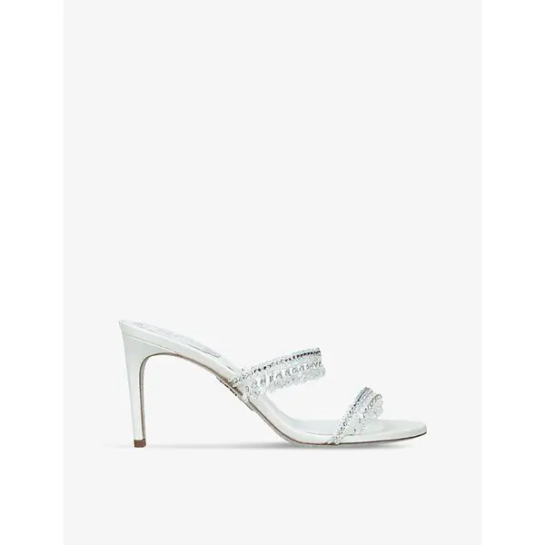 Rene Caovilla Chandelier 80 Jewel-embellished Leather Heeled Sandals - White