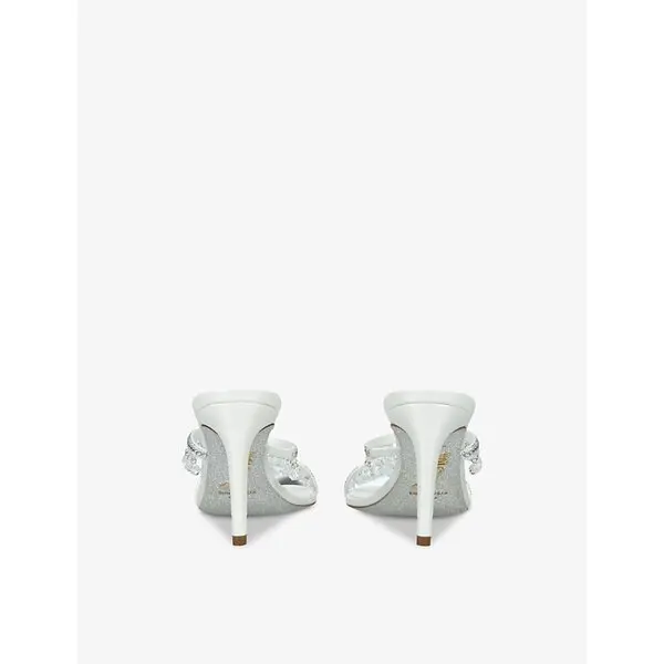 Rene Caovilla Chandelier 80 Jewel-embellished Leather Heeled Sandals - White