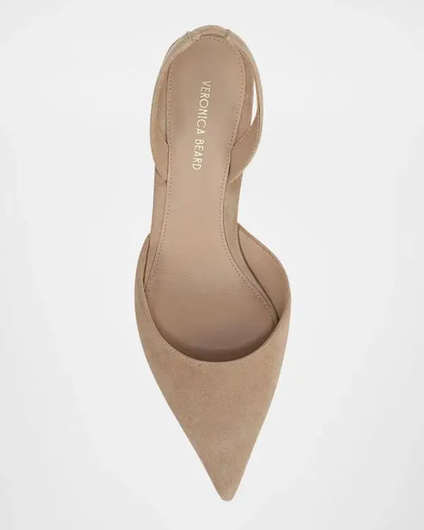 Veronica Beard Caroline Suede Slingback Pumps - Hazelwood Brown