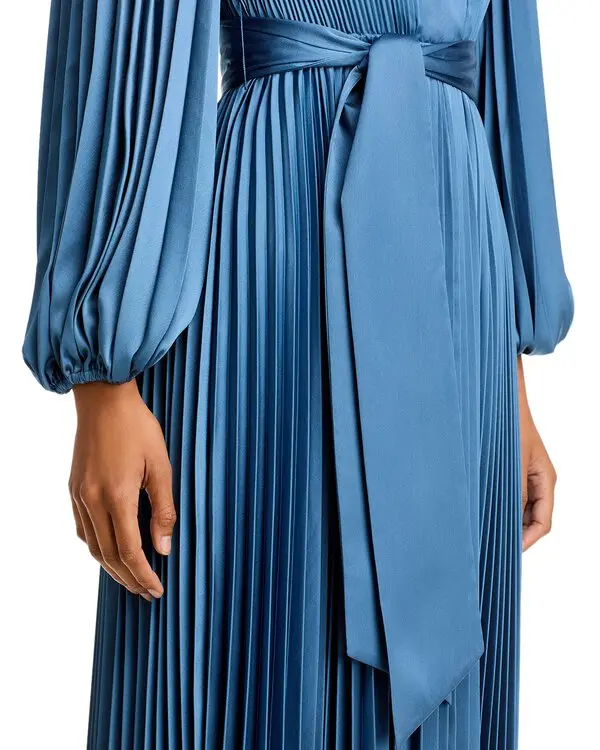 Milly Nadie Solid Pleated Maxi Dress In Stone - 65% Off | Editorialist