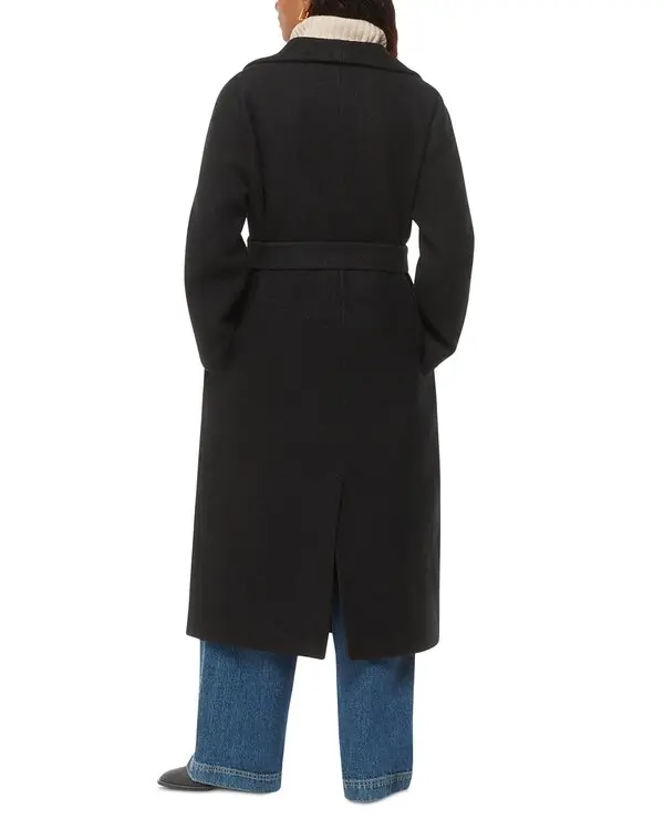 Whistles Petite Morgan Funnel Neck Wool Coat - Black