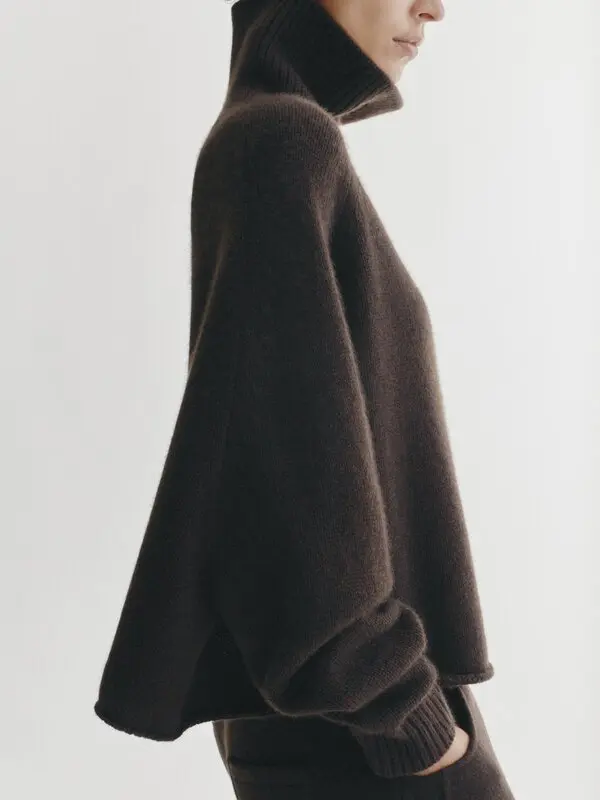 LISA YANG Cathie Cashmere Sweater - Dark Oak