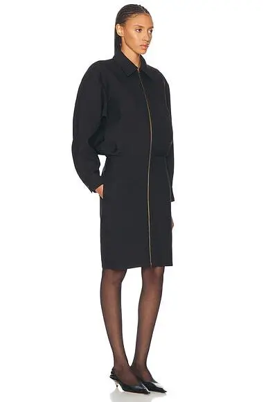 THE ROW Mave Dress Crepe Zip-up Design