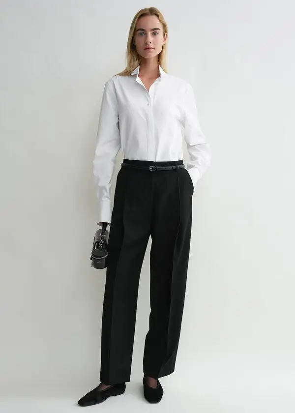 TOTEME Pleated Straight Trousers