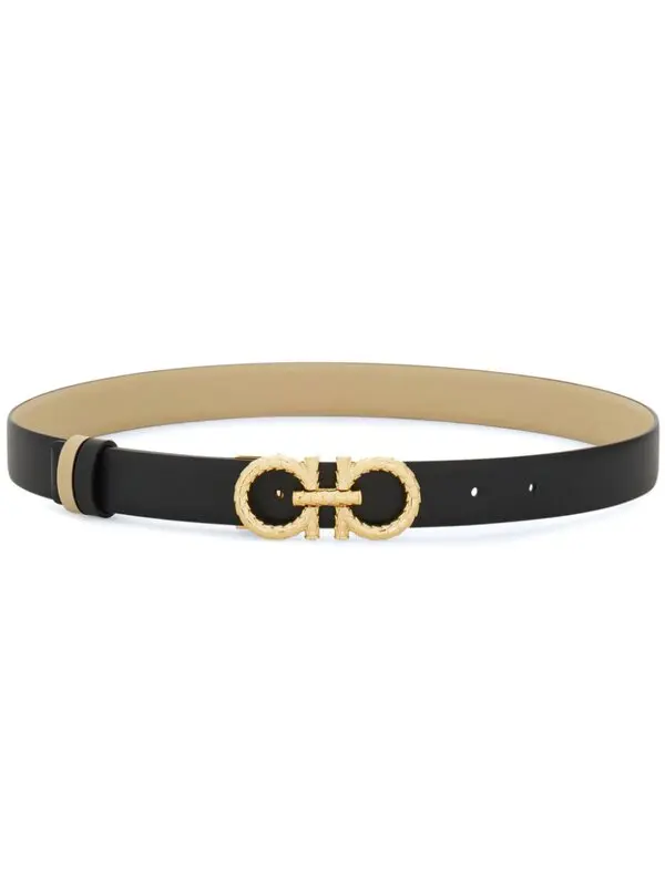 FERRAGAMO Reversible Gancini-buckle Belt - Black