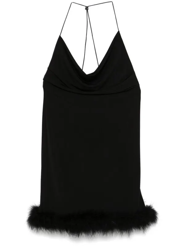 Coperni Boa Mini Dress - Black