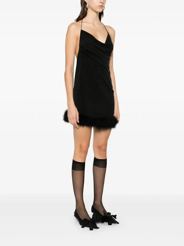 Coperni Boa Mini Dress - Black