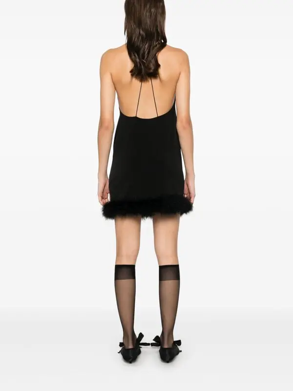 Coperni Boa Mini Dress - Black