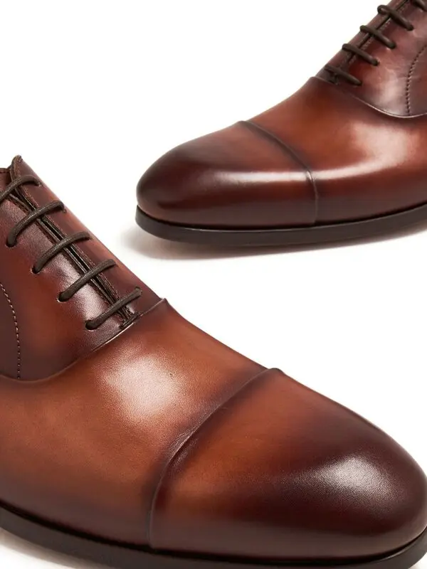Magnanni Leather Oxford Shoes - Brown