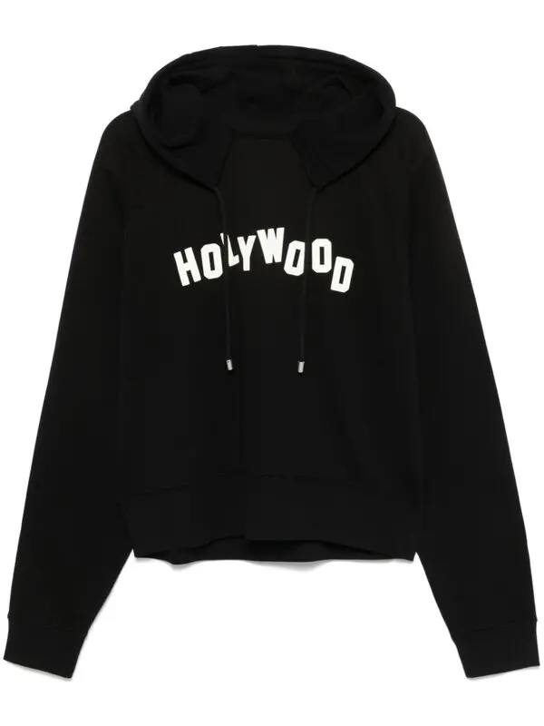 Loewe Cotton Jersey 'holywood' Print Hoodie - Black