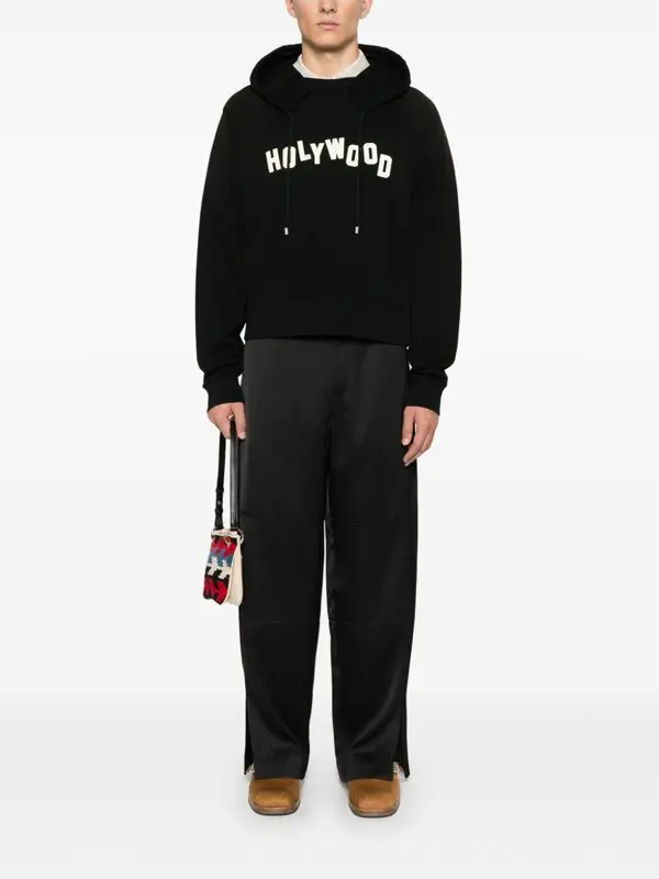 Loewe Cotton Jersey 'holywood' Print Hoodie - Black