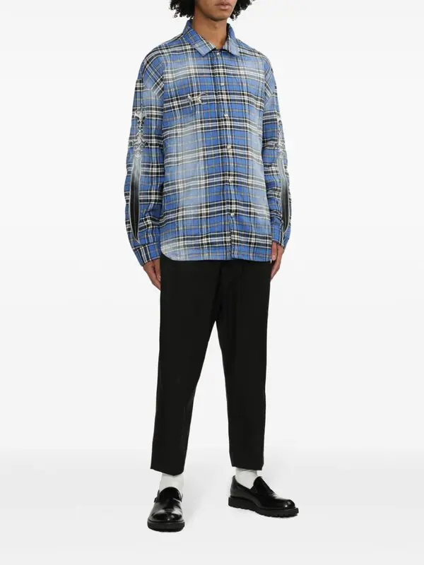THUG CLUB Check-pattern Shirt