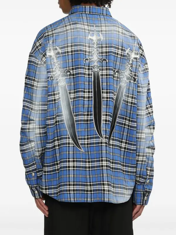 THUG CLUB Check-pattern Shirt