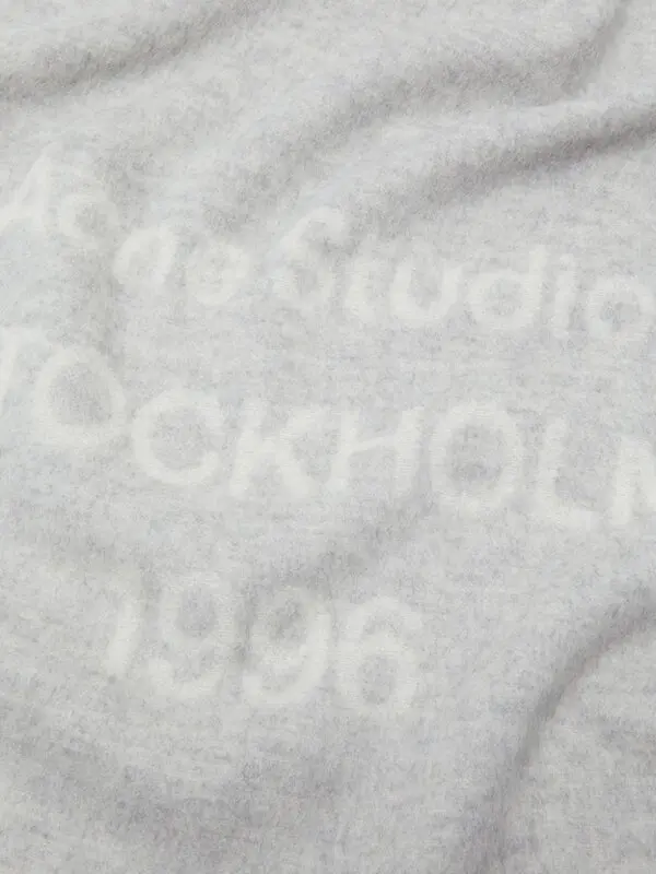 Acne Studios Logo-print Wool Scarf - Grey