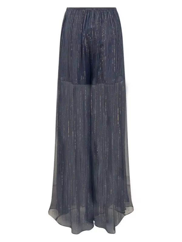 Rochas Metallic-threading Flared Trousers - Blue