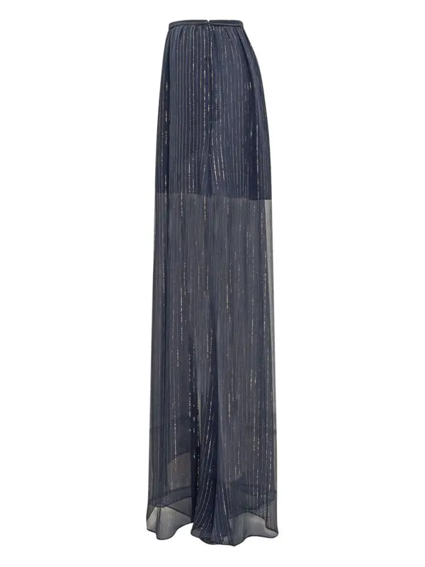 Rochas Metallic-threading Flared Trousers - Blue