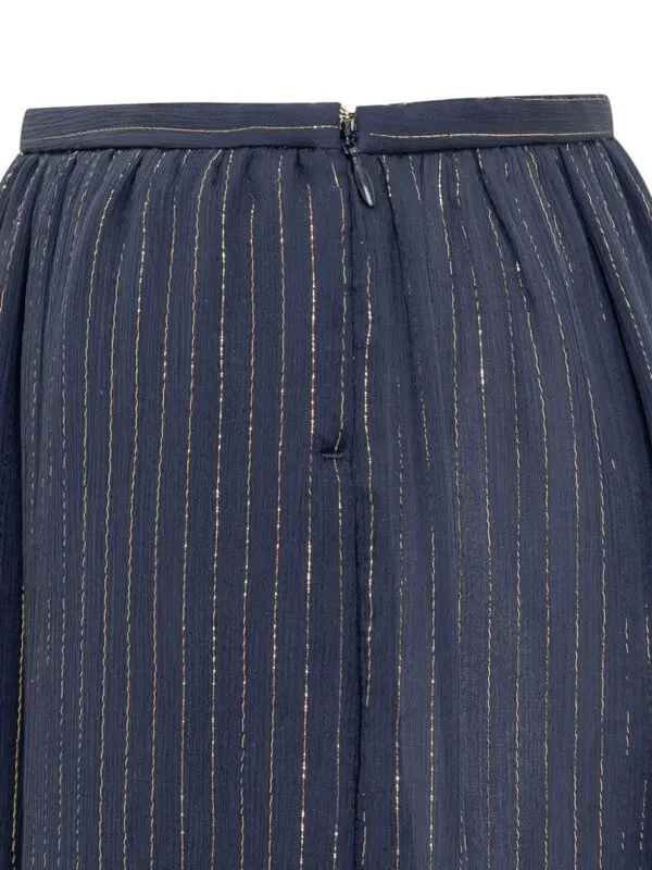 Rochas Metallic-threading Flared Trousers - Blue