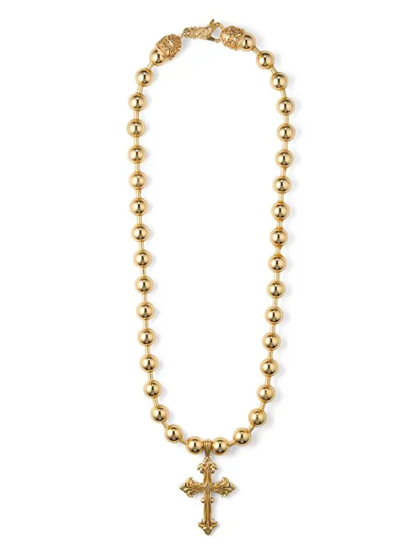 Emanuele Bicocchi Beaded Cross Necklace - Gold