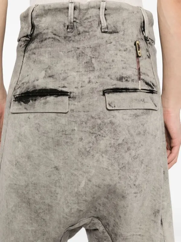 Boris Bidjan Saberi Acid-washed Denim Shorts