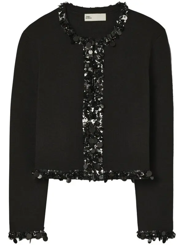 Tory Burch Embellished Cropped Cardigan
