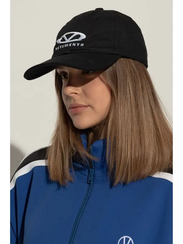 Vetements Logo-Embroidered Cap In Black - 25% Off | Editorialist