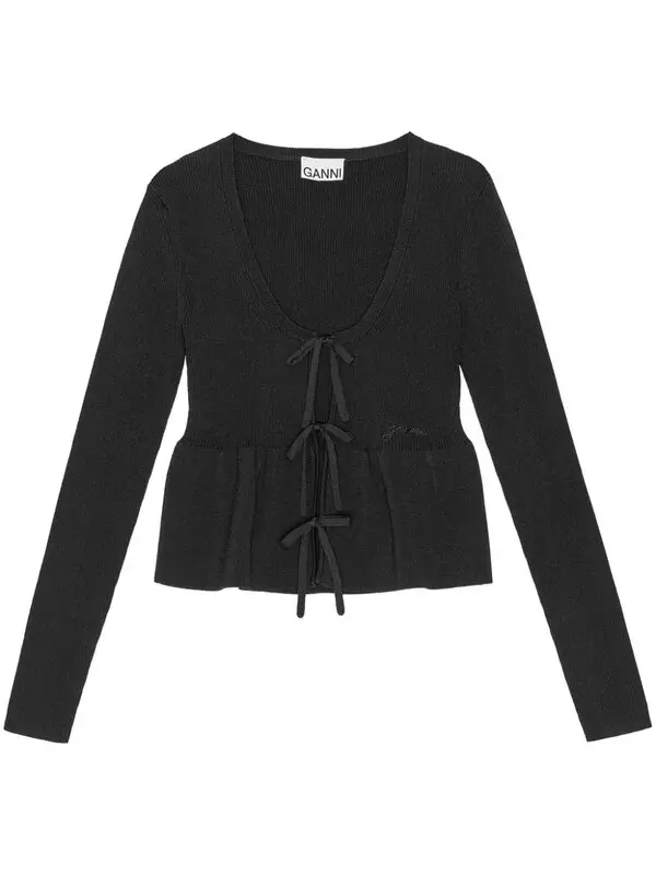 GANNI Tie Fastening Cardigan