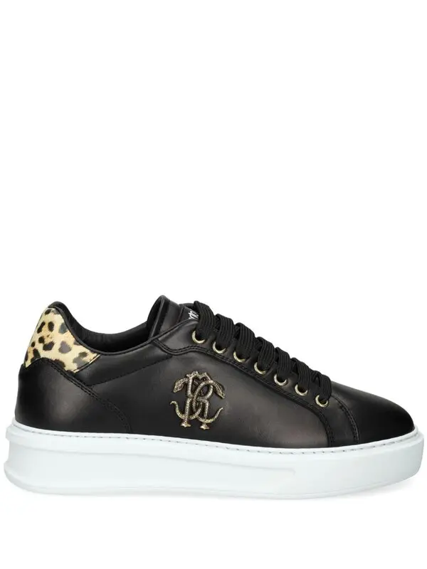 Roberto Cavalli Logo-plaque Sneakers - Black