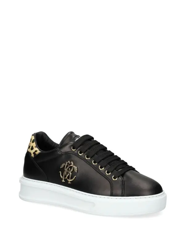 Roberto Cavalli Logo-plaque Sneakers - Black