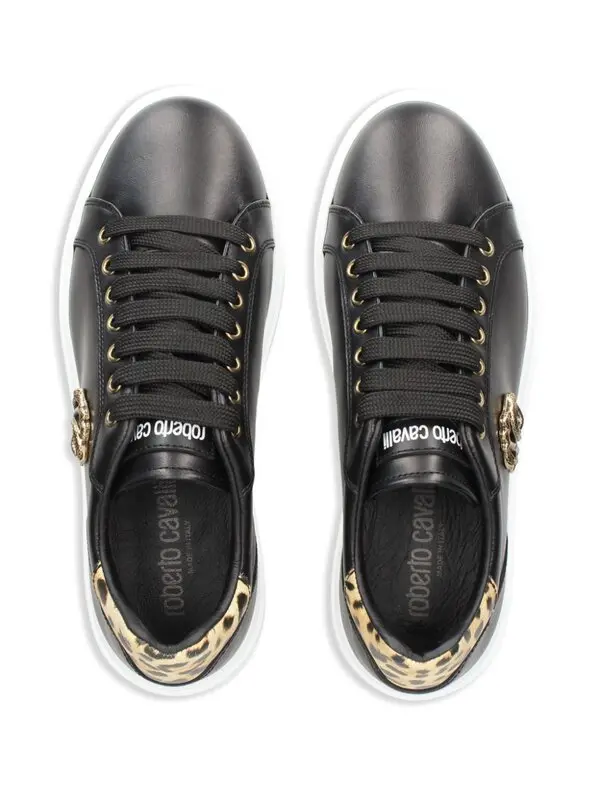 Roberto Cavalli Logo-plaque Sneakers - Black