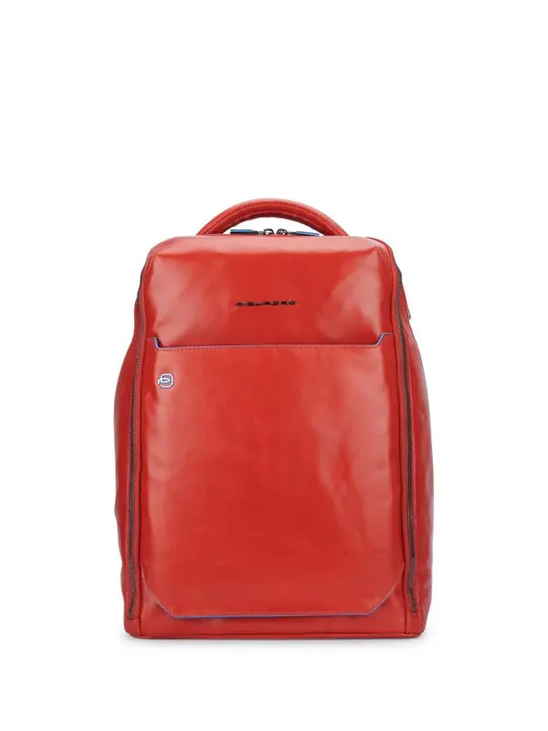 PIQUADRO Padded Leather Backpack - Orange
