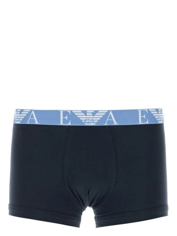 Emporio Armani Logo-waistband Boxers - Blue