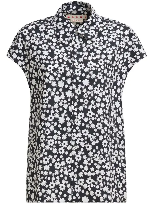 Marni Floral-print Shirt - Black