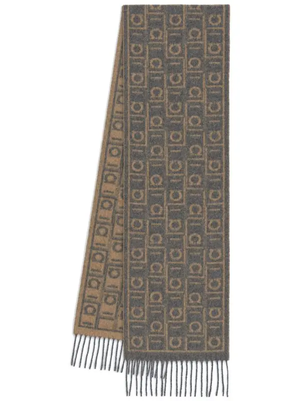FERRAGAMO Monogram Scarf - Grey
