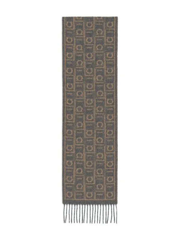 FERRAGAMO Monogram Scarf - Grey