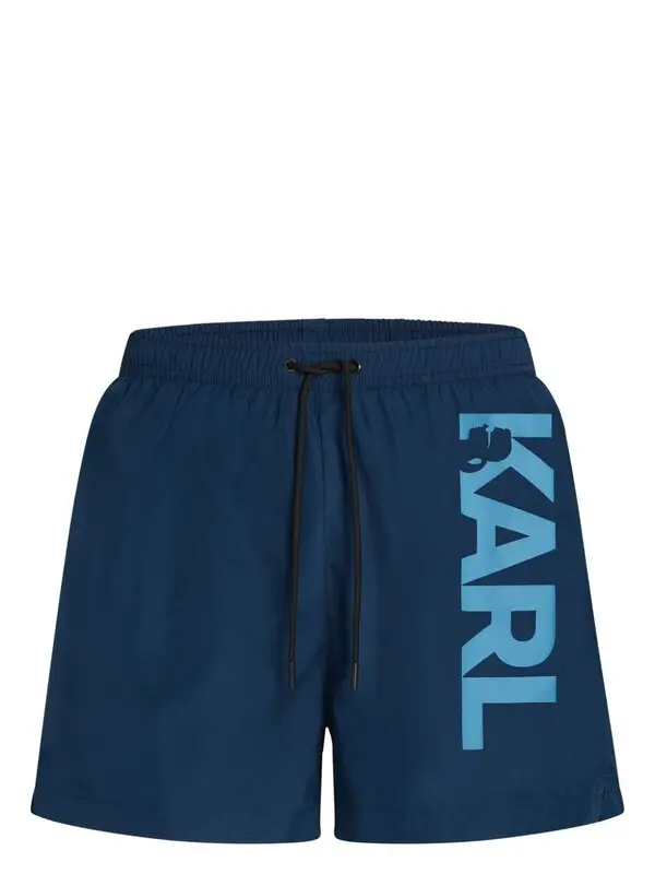 Karl Lagerfeld Logo Swim Shorts - Blue
