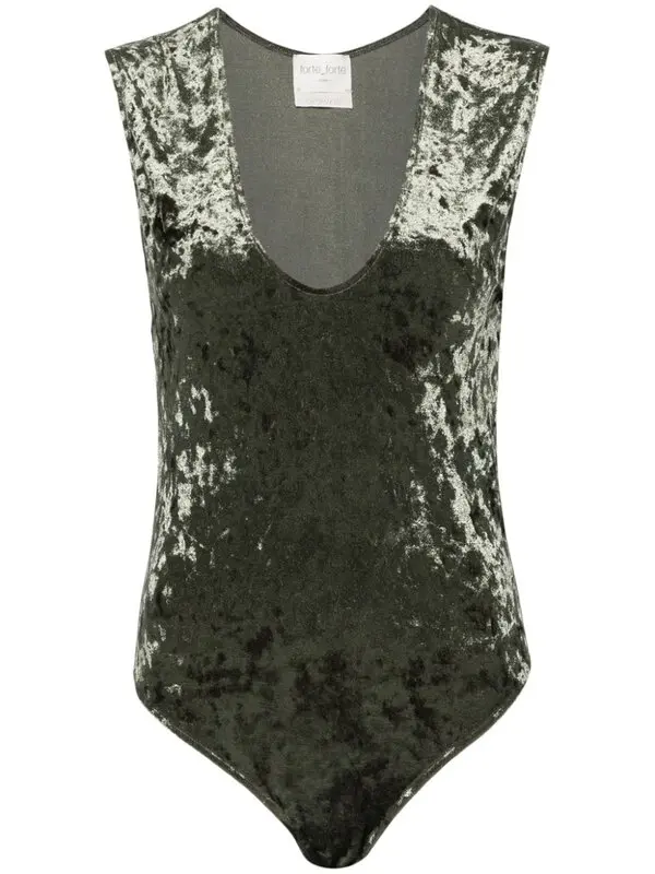 FORTE_FORTE Crushed Velvet Bodysuit
