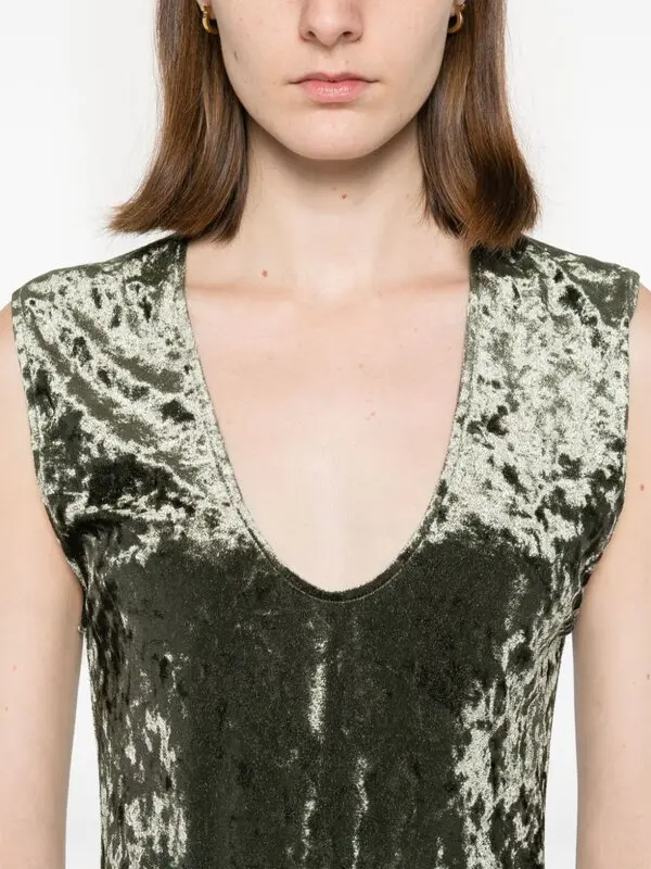FORTE_FORTE Crushed Velvet Bodysuit
