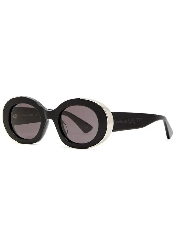 Alexander McQueen Oval Sunglasses - Black