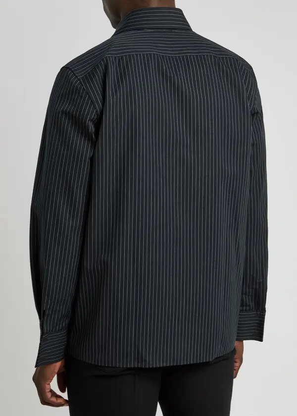 Saint Laurent Stripe Cotton Shirt - Black