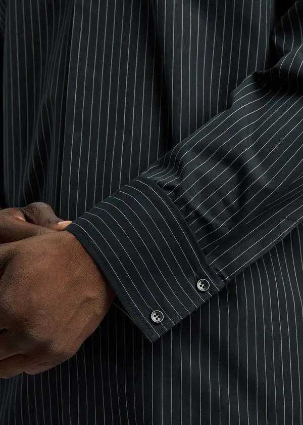 Saint Laurent Stripe Cotton Shirt - Black