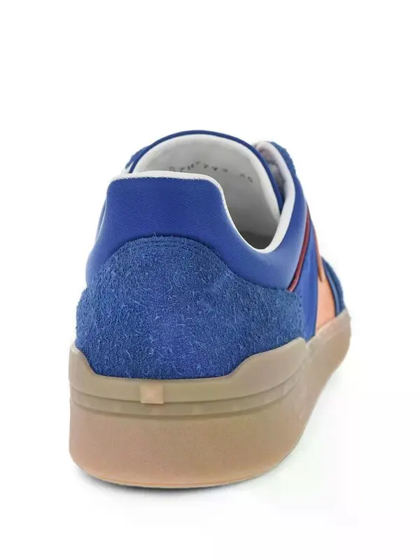 Valentino Garavani Upvillage Low Top Sneakers In Crust Leather And Nylon - Blue